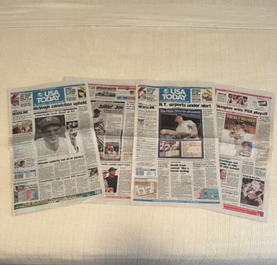 USA TODAY AUG 14, 1995/MICKEY MANTLE and MARCH 9, 1999/JOE DIMAGGIO ...