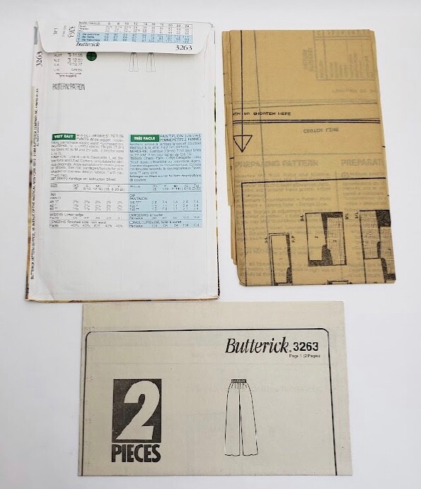 Vintage Butterick Fast & Easy 3263 Size L-XL Wide Legged Pants 2 Pcs ...