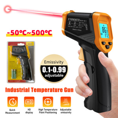 Digital LCD Infrared Thermometer Heat Temperature Laser IR Temp Gun for ...