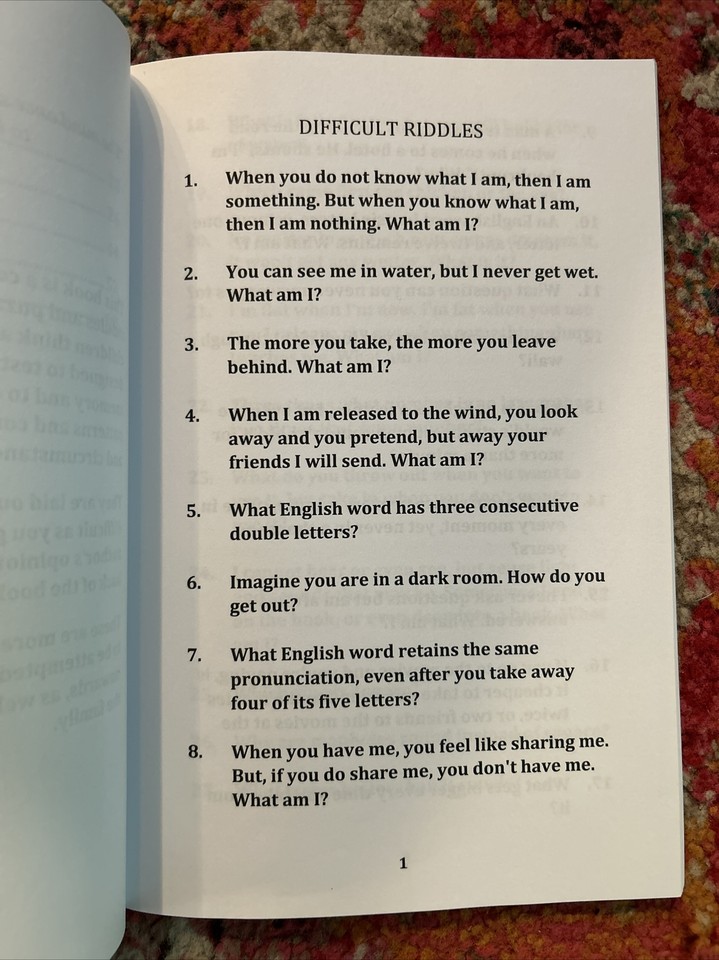 Difficult Riddles For Smart Kids: 300 Difficult Riddles And Brain ...