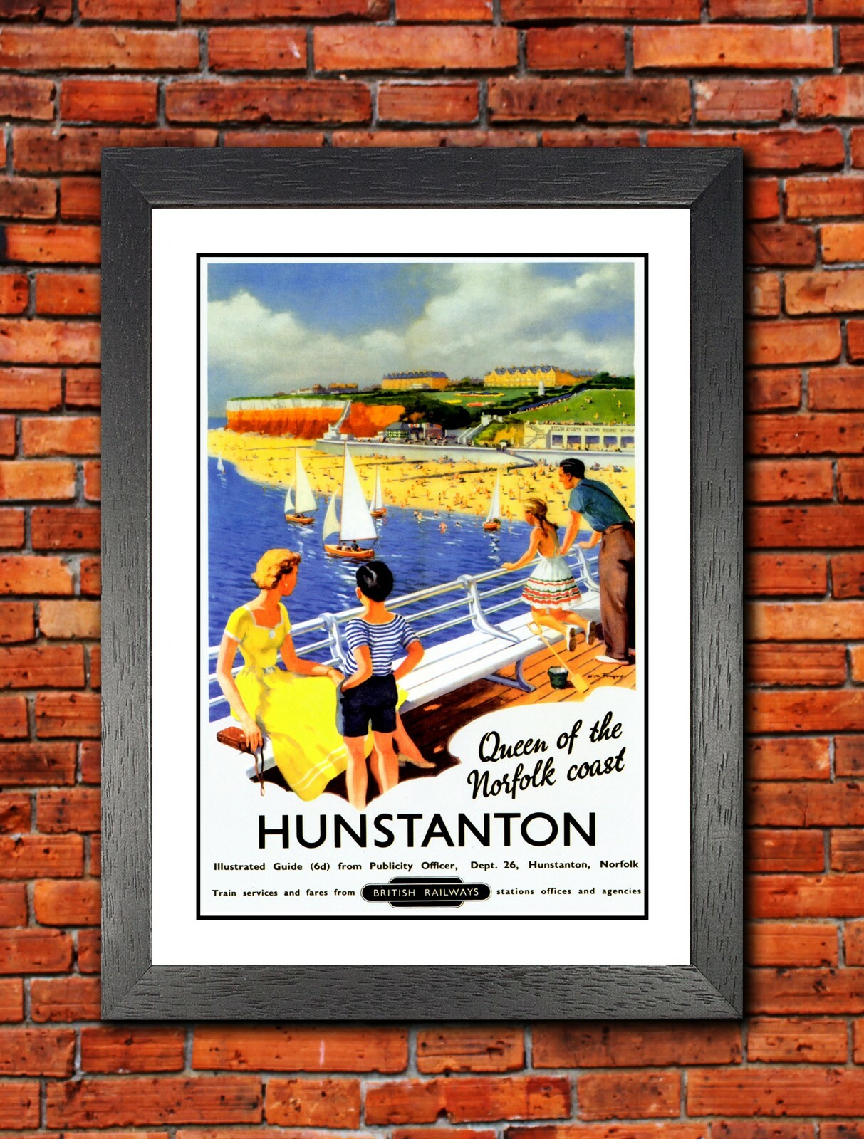 Hunstanton British Railway Travel Advert Norfolk Coast Vintage Holiday ...