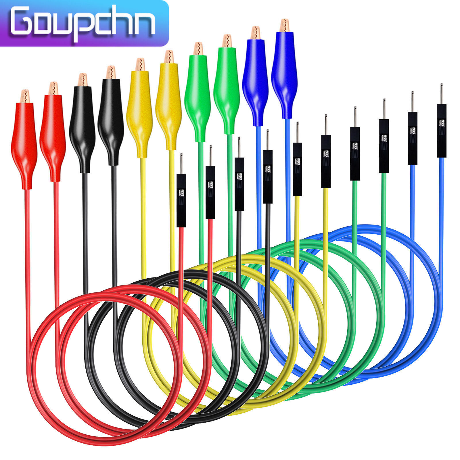 10PCS Copper Alligator Clips to Breadboard Silicone Jumper Wires ...