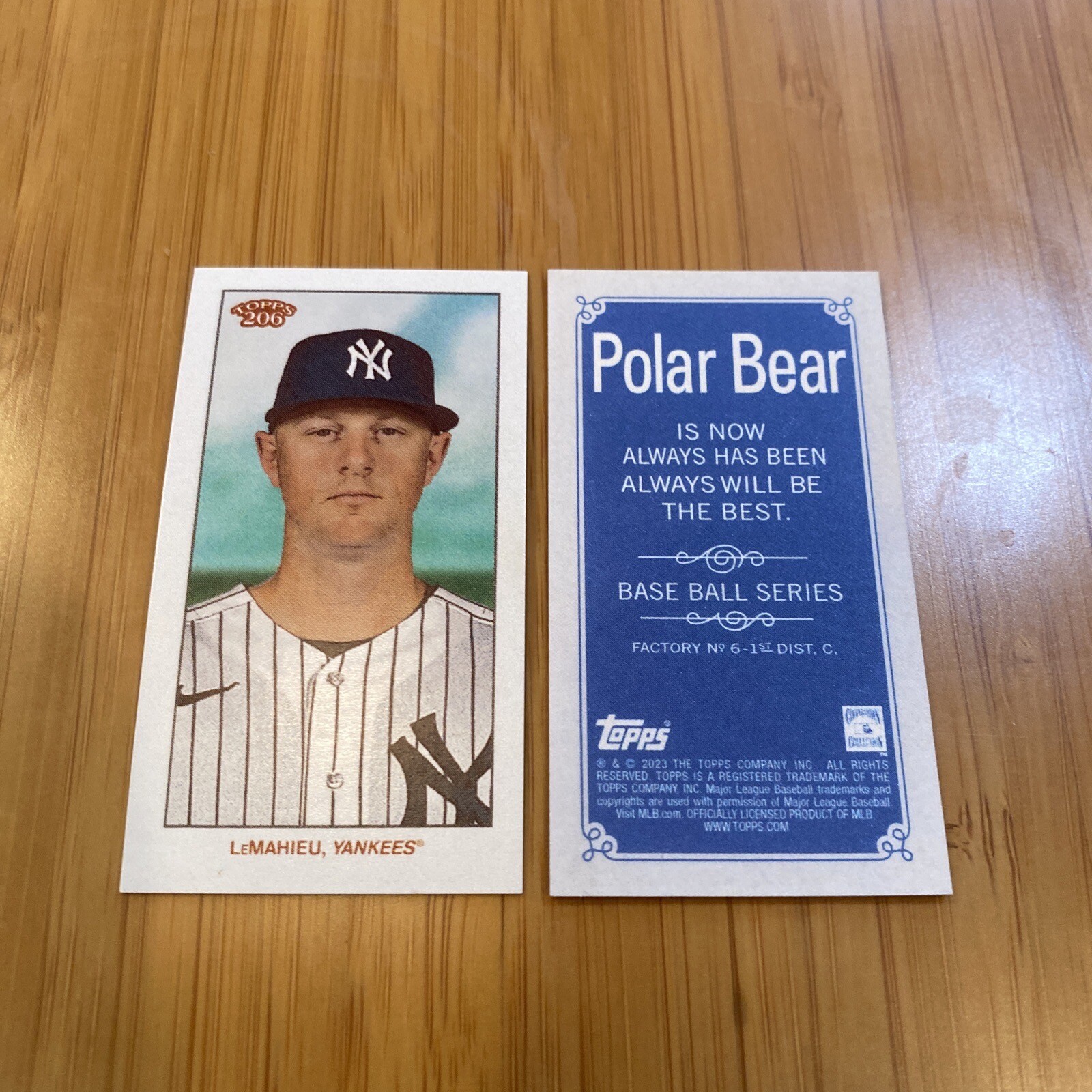 2023 Topps 206 High Series DJ LeMehieu NY Yankees Polar Bear Back Mini ...