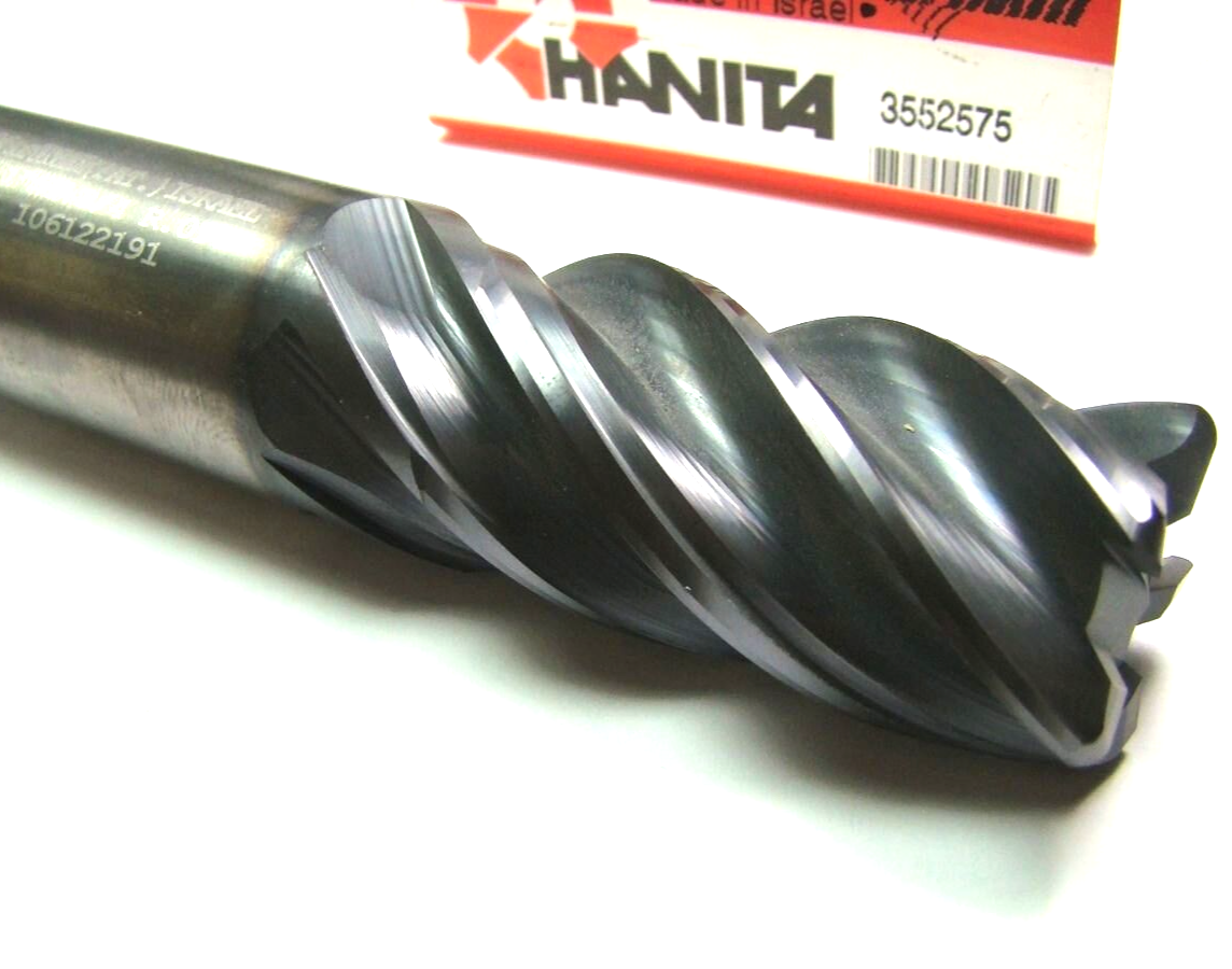Carbide End Mill Hanita TM5V0S25008SW 1" " -3/4" -1/2 SQ 5FL NCC for ...