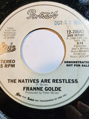 Franne Golde - The Natives Are Restless / EPIC PROMO VG F234 | eBay