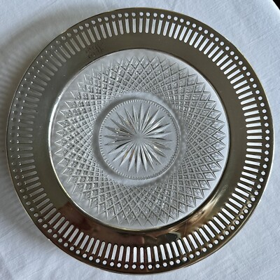 Antique Wallace Sterling Silver Reticulated Pierced Rim Cut Crystal ...
