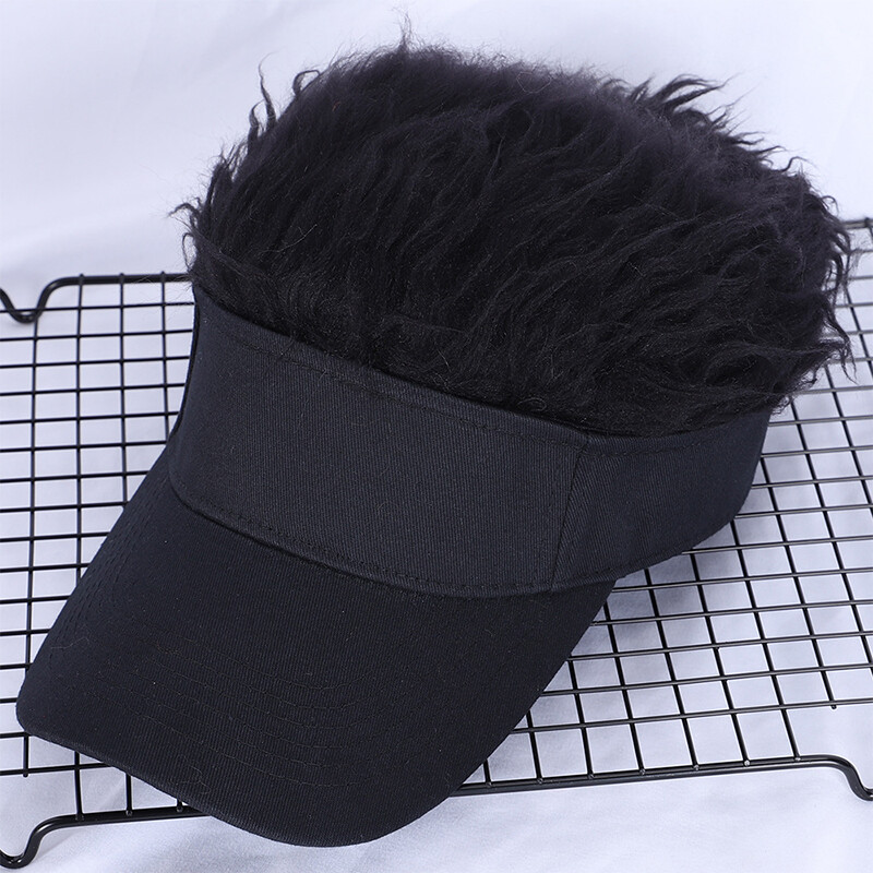 Golf Baseball Cap with Fake Hair Cap Sun Visor Toupee Hats Mens Spiked ...