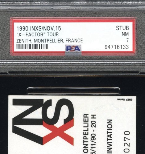 1990 Michael Hutchence INXS Concert Stub PSA 7 Ticket Montpellier ...