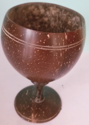 Set wine glass mug coconut shell drink cup nature handmade craft tea ...