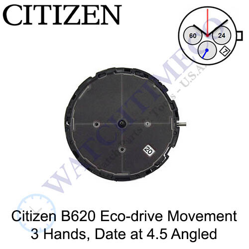 Genuine Citizen B620 Watch Movement Eco-Drive 3 Hands, Date at 4.5 ...