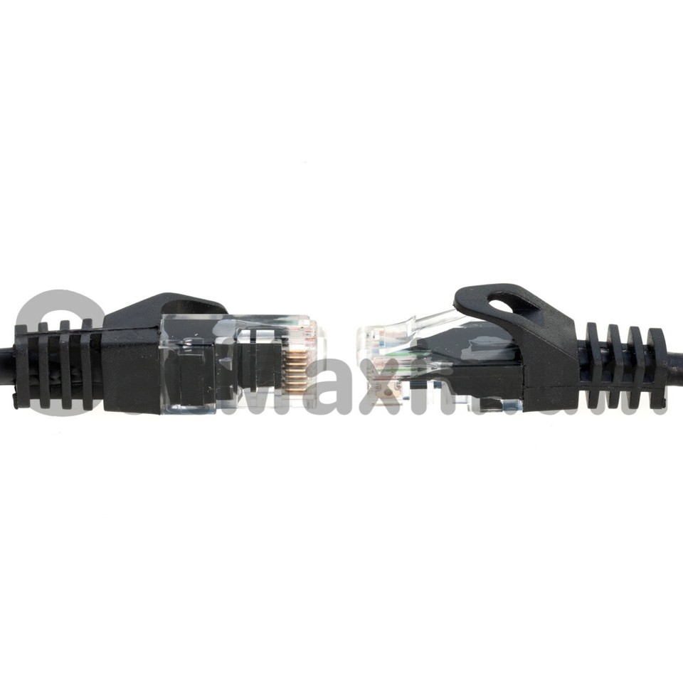 CAT5e Ethernet Patch Cable RJ-45 Internet Cord Black 25FT - 200FT Multi ...
