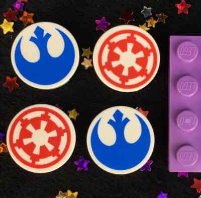 NEW LEGO Rebel Imperial Logo Star Wars 75241 75238 75239 Printed Round ...
