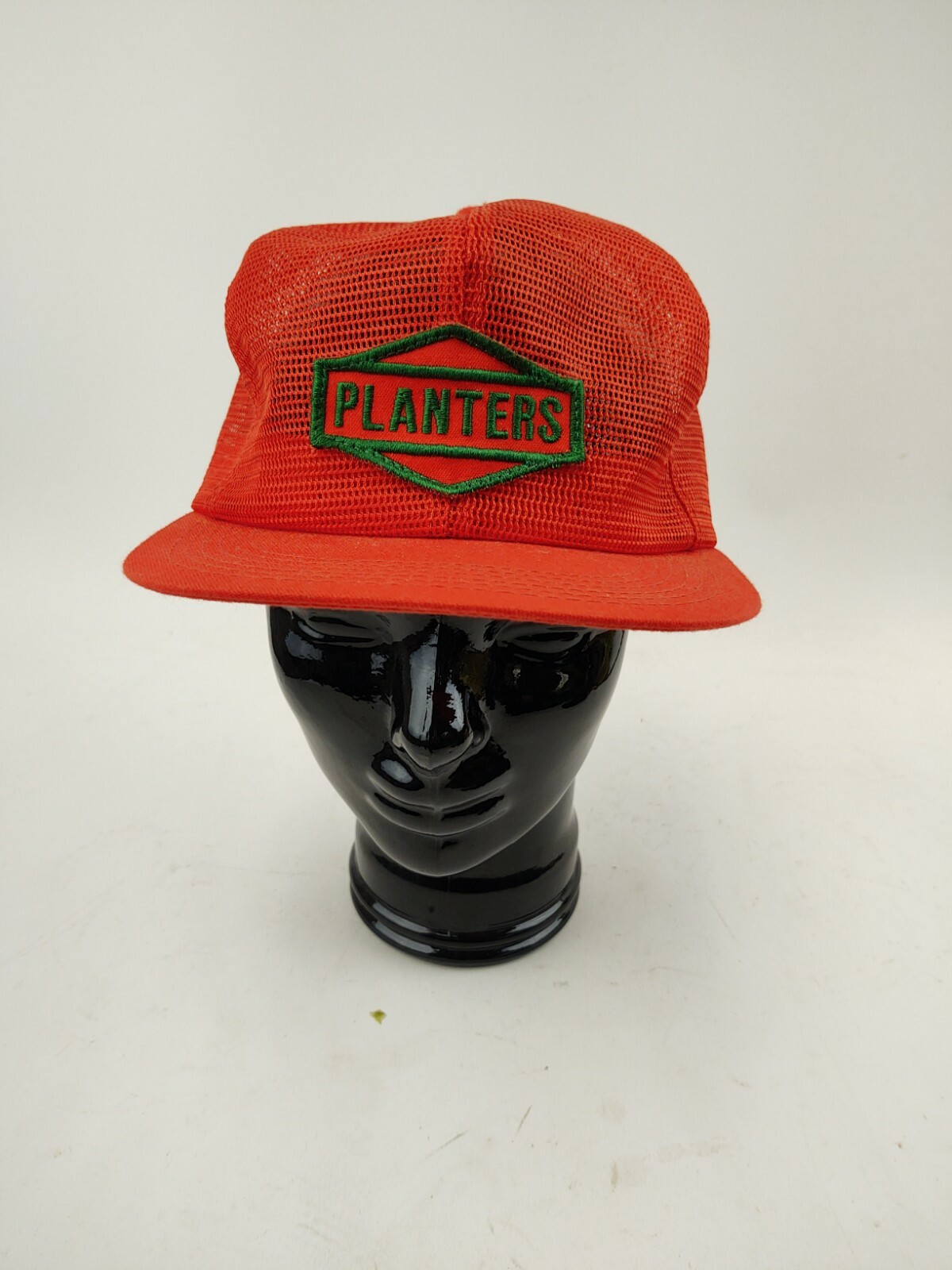 Vintage All Mesh Planters Orange Trucker Baseball Hat Cap Snap Back K ...