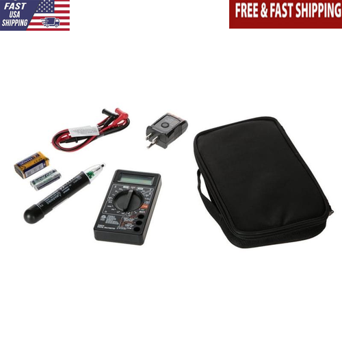 3 Piece Electrical Tester Kit Digital Multimeter Voltage Detector ...