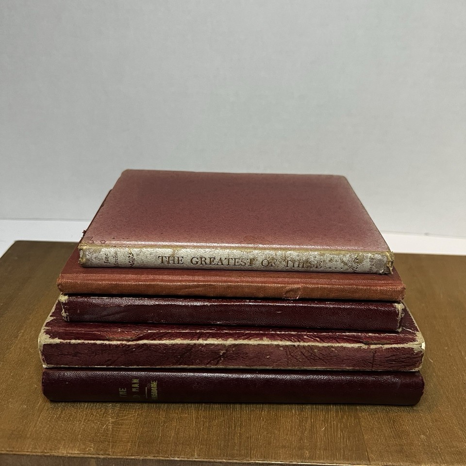 Vintage Book Lot | Red & Maroon | Antique Bookshelf Decor | Photo ...