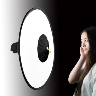 44CM 17" Collapsible Round Flash Softbox Beauty Dish Flash Speedlite ...