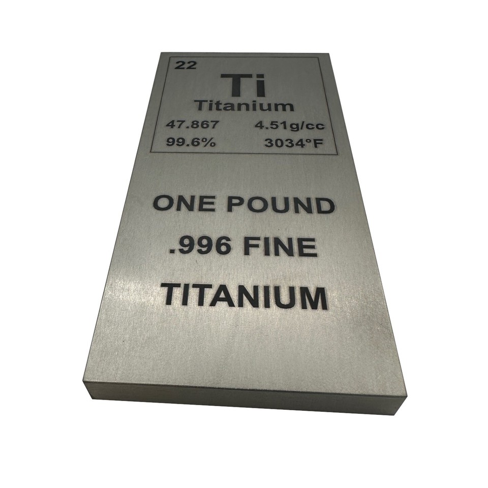 1 Pound Titanium Bullion Bar - Laser Engraved Elemental Design | eBay
