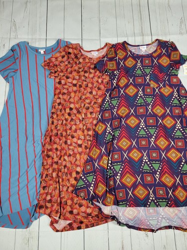 Lot of (3) LuLaRoe Carly Dresses, Size XS (Floral Stripes NWT GOOB ...