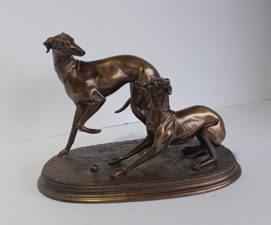 Oliver Tupton Sculpture Whippets Greyhounds Dogs Cold Cast Bronze ...