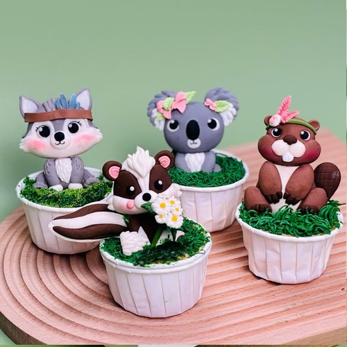 Fondant Mold 3.5" Wolf Woodland Animal Cake Topper for Cupcake ...