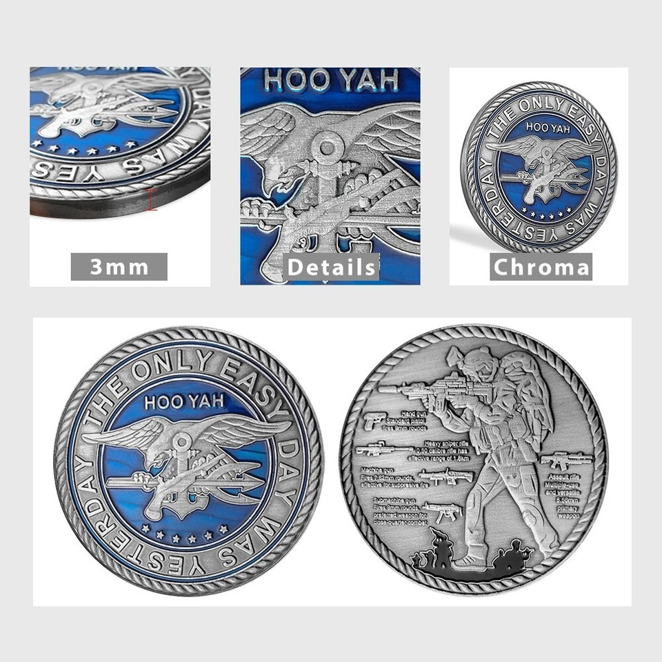 10Pcs Special Force HOO YAH Navy SEAL Military Challenge Coins Lot ...