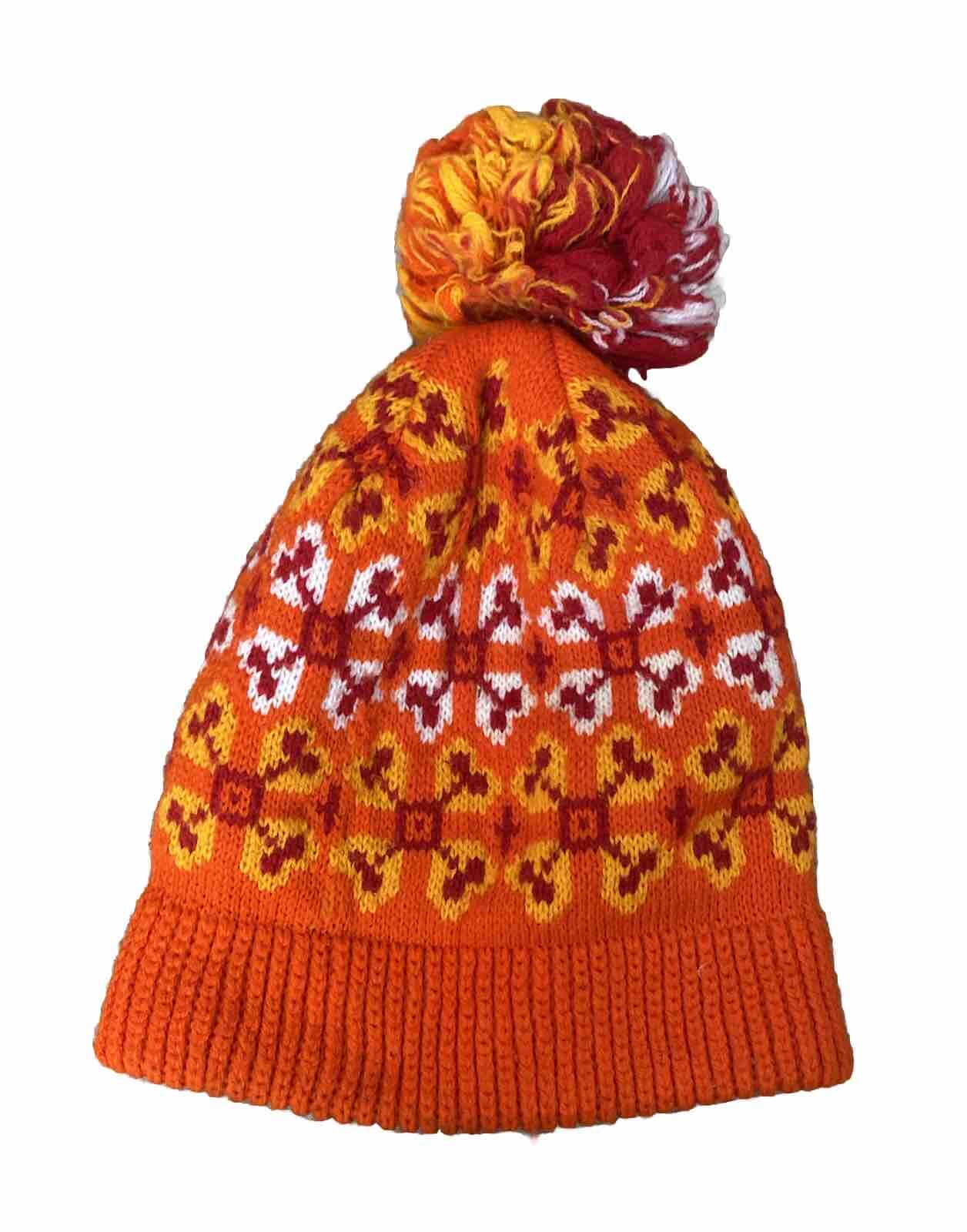 Wigwam Ski Winter Cap Beanie Pom Pom Orange 80’s 90s Vintage Made USA ...