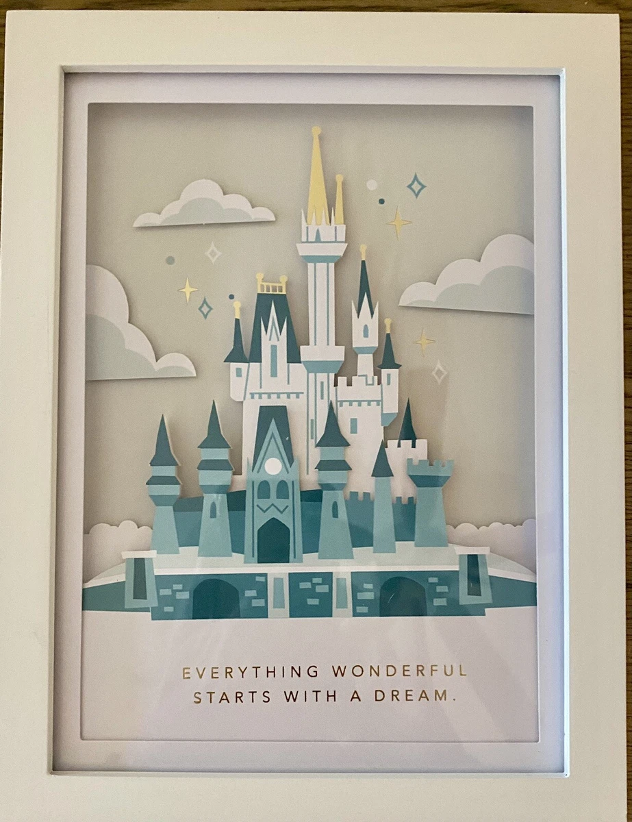 Disney World 50th Anniversary Castle Papercraft Framed Art