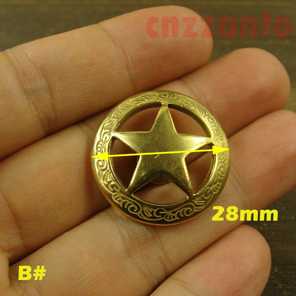 Solid Brass conchos Leathercraft rivet stud Punk screw back Concho | eBay
