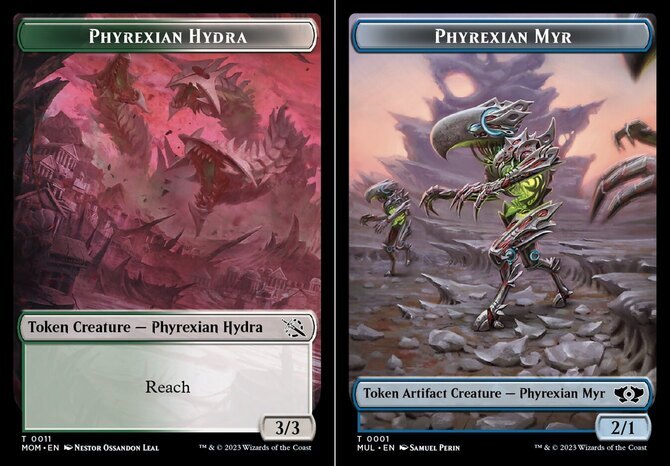 1x Phyrexian Hydra (11) // Phyrexian Myr (1) Token - Foil MTG March of ...