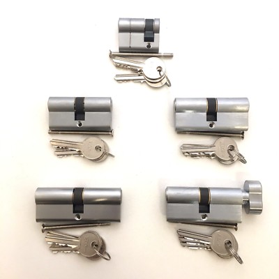 Jedo Satin Euro KEYED ALIKE Cylinder inc 3 Keys Upvc Aluminium Door ...