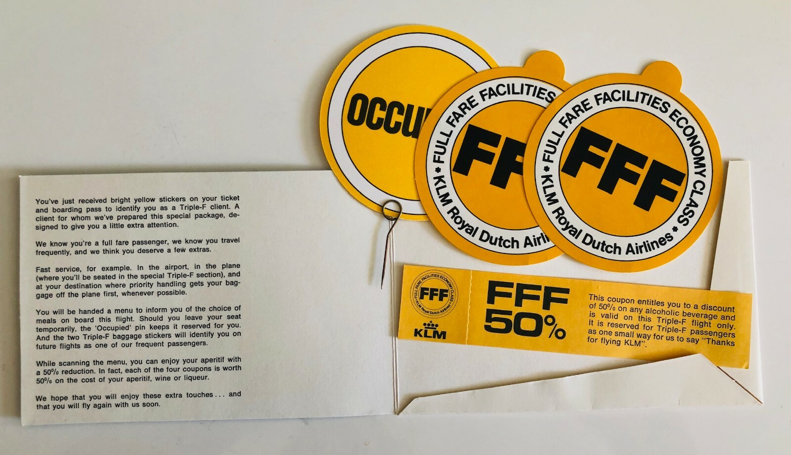 KLM Airlines FFF Class Flight Packet | eBay