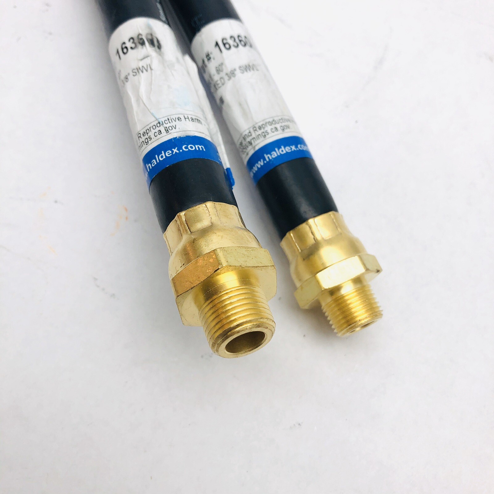 LOT OF 2 HALDEX 16360 HOSE ASSEMBLY -60" 1/2" HOSE 3/8"FIXED 3/8" SWVL ...