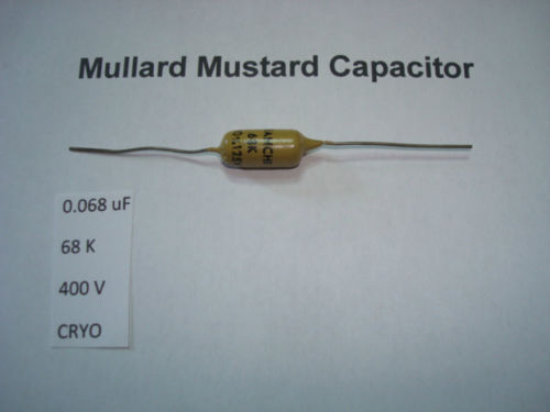 MULLARD MUSTARD CAPACITOR. 0.068uF 68K 125V 10% *1PC* HIFI. CRYOTREATED ...