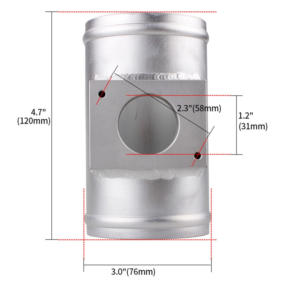 76mm Mass Air Flow Sensor Mount Adapter Tube For Mitsubishi ASX Lancer ...
