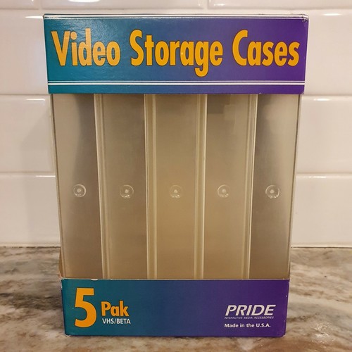 VHS Video Clear Protective Storage Case 5 Pak - New In Pack Beta Made ...