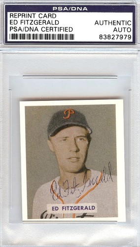 Ed Fitzgerald Autographed 1949 Bowman Reprint Card Pirates PSA/DNA ...