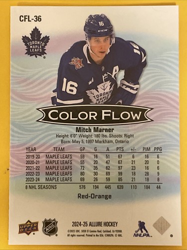 2024-25 Allure Mitch Marner Color Flow Red-Orange Spectrum | eBay