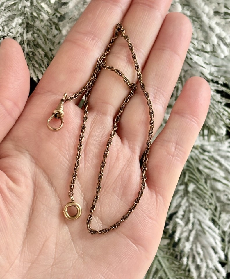 Victorian Gold Filled Antique Pocket Watch Rope Link Chain 13 Inches | eBay