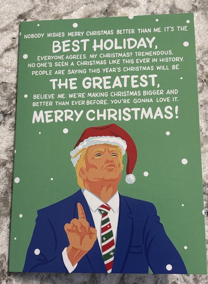 Funny Trump Merry Christmas 5”x7” Blank Inside Greeting Card | eBay