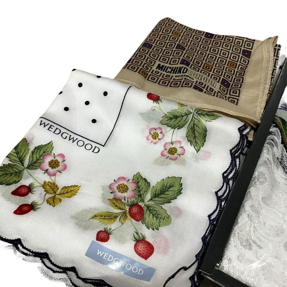Wedgwood Lancel Handkerchief Set Of 5 Floral Pattern Cotton Gift ...
