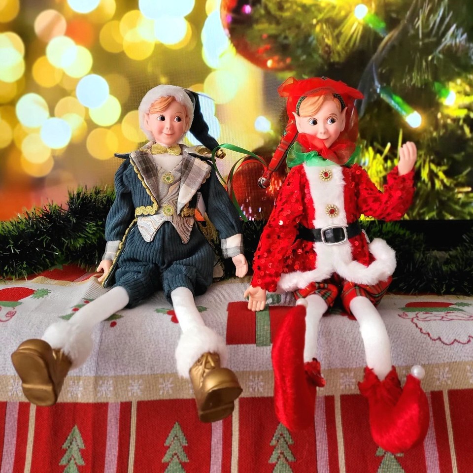 Christmas Dwarf Elf Shelf Sitter Toy Deluxe Doll Xmas Decoration ...
