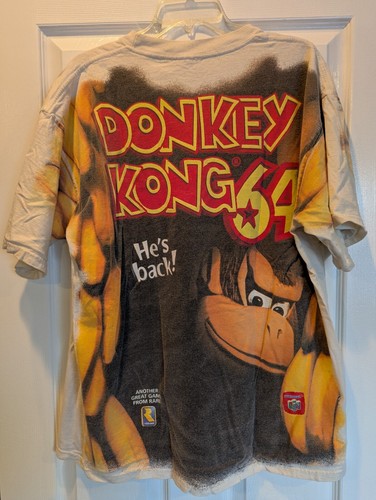 Vintage Nintendo Donkey Kong 64 T Shirt Sz XL Dk Country 90s Promo Aop ...