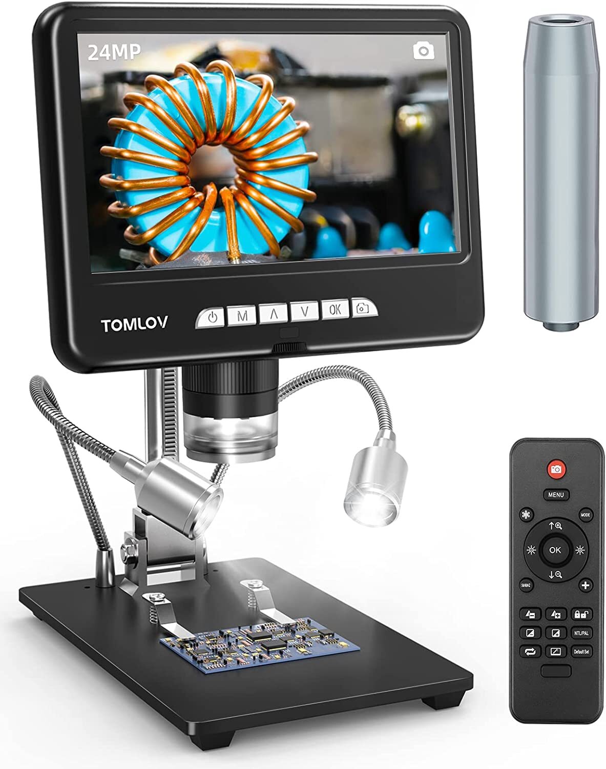 TOMLOV DM401 2K Video Digital Microscope 1200" LCD 24MP HDMI Coin ...