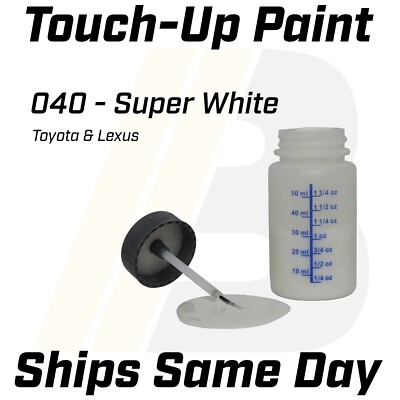 040 Super White - 1 Oz Touch Up Paint Kit w/ Brush for Toyota Lexus Car ...