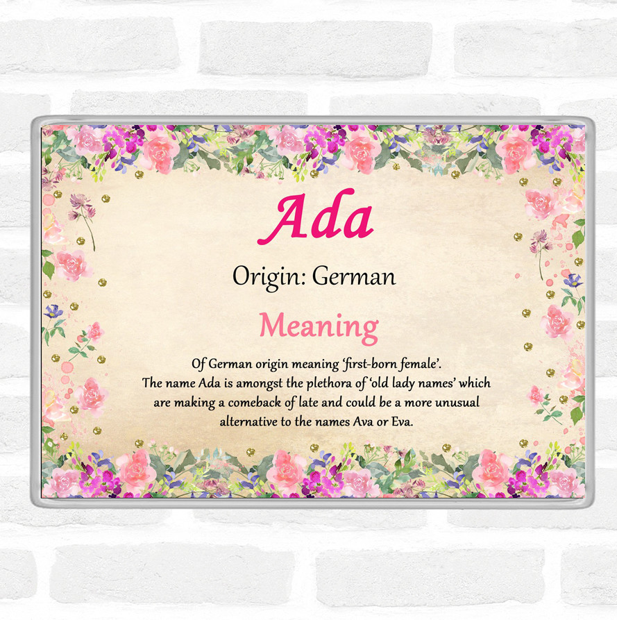 Ada Name Meaning Jumbo Fridge Magnet Floral | eBay UK