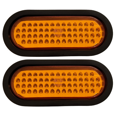 6" Inch Amber Oval 56 LED Mid Turn Tail Trailer Truck Light Plug ...