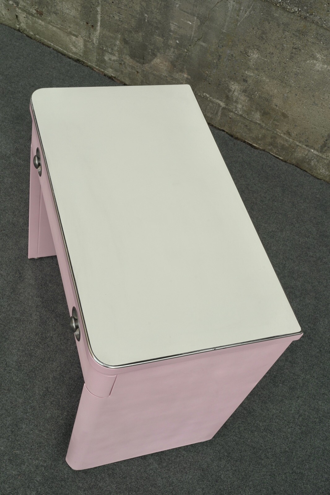 Mid Century Deco Simmons Pink Steel Metal Student Desk | eBay