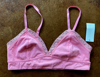 New Jenni Intimates Women Wide Lace Bralette Bra, Pink Fun, Small | eBay