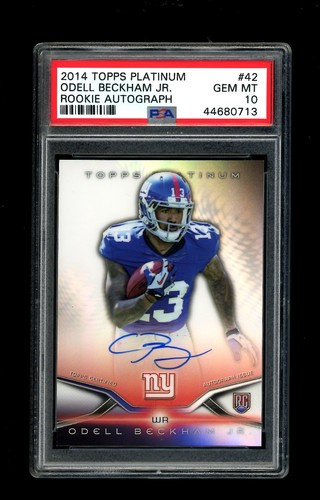 2014 Topps Platinum Auto #42 Odell Beckham Jr. Giants RC Rookie Card ...