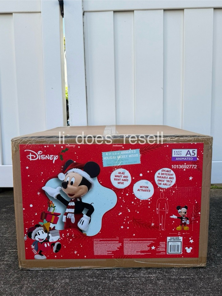 Disney 4 ft Animated Holiday Mickey Mouse Home Depot -Christmas ...